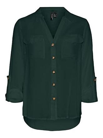 Vero Moda VMBUMPY L/S Shirt New Noos Blouse, Vert pin, XL Femme