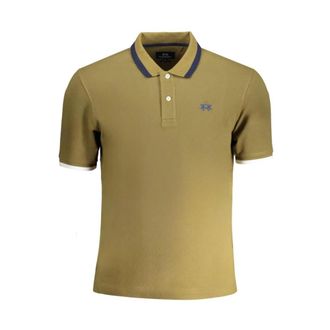 La Martina Gr&uuml;nes Baumwoll-Poloshirt mit Kontrastdetails - - Tops - Herren - Gr&uuml;n - L