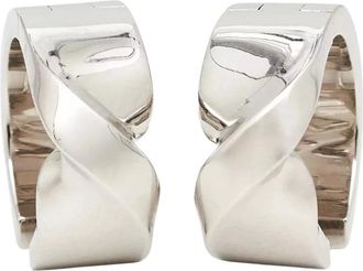 Aquazzura Femme, Accessoires, Gris, Taille: ONE Size Twist Mini Hoops Earrings