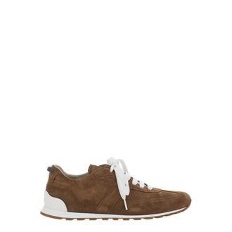 Brunello Cucinelli Baskets en Daim Monili - Femme - Chaussures - Brun - Taille: 38 EU