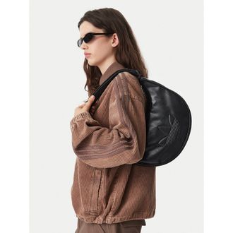 adidas Handtasche adidas Adicolor Half Crescent Bag Metallic Pu KR1546 Schwarz