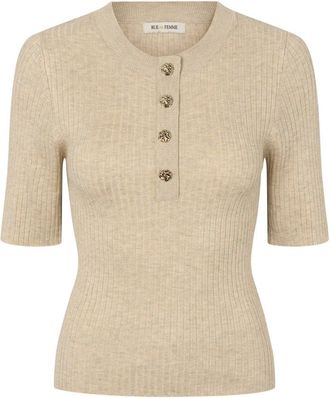 Rue de Femme RUE de Femme, Femme, Pulls, Beige, Taille: 42 FR Tricot &agrave; col rond