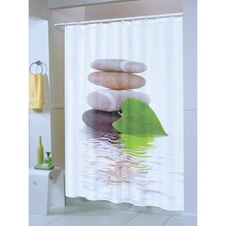 MSV Anti-Schimmel Duschvorhang - Anti-Bakteriell, waschbar, wasserdicht, Polyester, 180x200cm Lingga Wei&szlig;