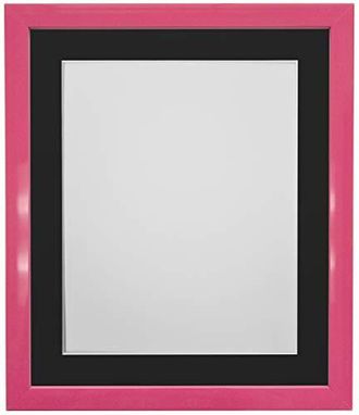 Frames by Post Bilderrahmen Passepartout, 1,9 cm, 15,2 x 10,2 cm, Bildgröße 10,2 x 7,6 cm, Kunststoffglas, Rosa, Kunststoff, Schwarze Halterung, 6 x 4 Image Size 4 x
