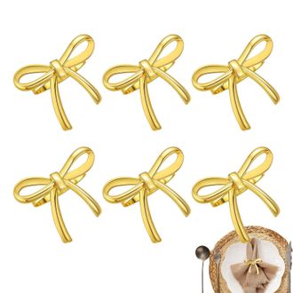 Generico Elegantes Serviettenschnallenset - 6 Ringe in Form von Den, Metallhalterungen | Dekoratives Tischzubeh&ouml;r f&uuml;r Hochzeitsfeier, Weihnachten, Erntedankfes