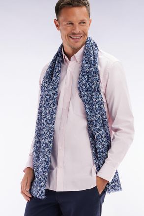 Eden Park &Eacute;charpe En Coton Et Soie Imprim&eacute; Fleuri Bleu