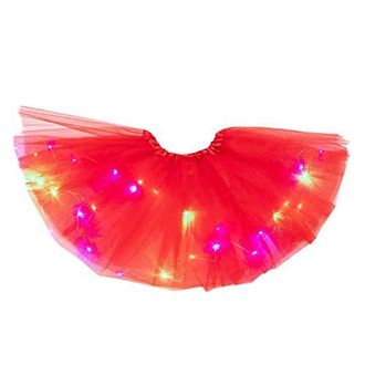Generic Jupe tutu LED en tulle pour femme - Mini jupe courte avec paillettes - Robe de danse - Robe de bal pour carnaval, f&ecirc;te, ballet, danse - Costume dHallo