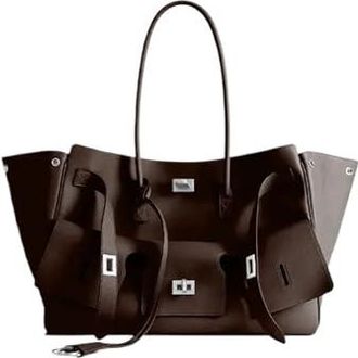 Generic Sac &agrave; main Simple et tendance for femmes, fourre-tout bandouli&egrave;re de grande capacit&eacute; for les d&eacute;placements(No logo coffee color)