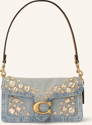 Coach Schultertasche Tabby Mit Schmucksteinen blau