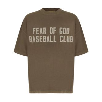 Fear of God Logo-Print Baumwoll-T-Shirt - - Tops - Herren - Braun - L