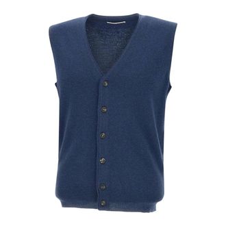 KANGRA Homme, Vestes, Bleu, Taille: S Knitted Wool Vest