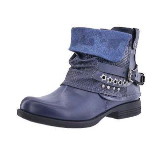 Elara Damen Biker Boots Nieten Stiefeletten Chunkyrayan 344 Navy-41