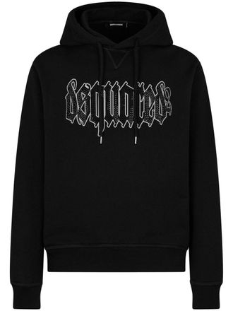 Dsquared2 hoodie &agrave; logo strass&eacute; - Noir