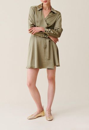 Claudie Pierlot Kurzes Wickelkleid gr&uuml;n