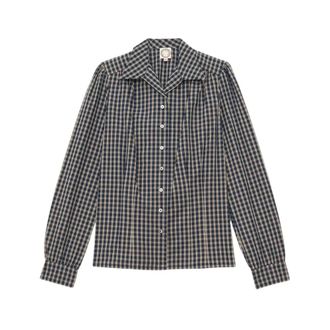 Ines De La Fressange Femme, Blouses et Chemises, Bleu, Taille: 34 FR Rita Checked Shirt