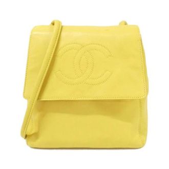 Chanel Pre-owned Sac bandouli&egrave;re en cuir dagneau - Femme - Pre-owned - Jaune - Taille: ONE Size