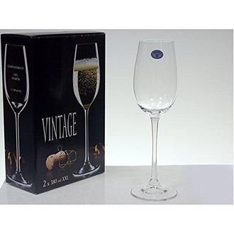 Bohemia Design Crystal Vintage Set Champagne-Kelche, Glas, Transparent, 38 cl, 2 St&uuml;ck