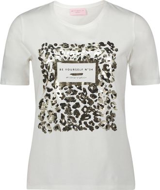 Betty Barclay Damen Basic Shirt mit Aufdruck 36, Patch White/Black