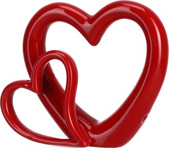 Valiclud Herzfigur Deko Skulptur Valentinstag Hochzeit Geschenk Romantische Herzkunst Porzellan Herzdeko für Tisch Regal und Wohnaccessoire