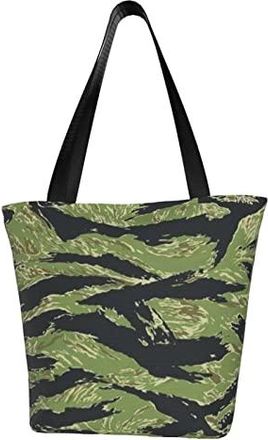AOOEDM Animal Tiger Stripe Sac d&eacute;picerie r&eacute;utilisable Sac &agrave; provisions Sac &agrave; bandouli&egrave;re d&eacute;contract&eacute; Sac &agrave; main pour hommes Femmes Sac de march&eacute; ECO Sac de p