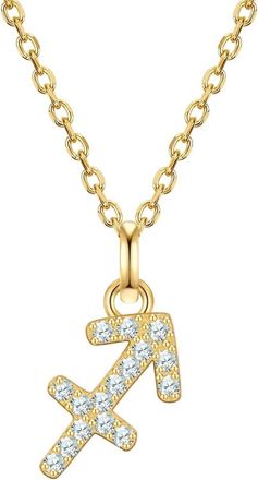 Glanzst&uuml;cke M&uuml;nchen Halskette - Sterling Silber Halskette Zirkonia Sternzeichen Fi - Gr. unisize - in Gold - f&uuml;r Damen