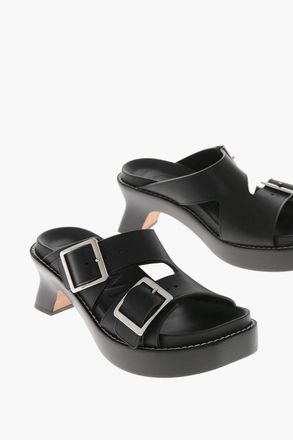 Loewe Leather Open-Toe Mules with 7cm Leather Sole Loewe