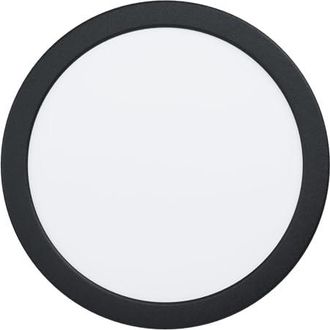 Eglo LED Einbaustrahler Fueva 5, Ø 21,6 cm, Spot aus Stahl und einer Kunststoff Leuchtfläche, Einbauleuchte in Schwarz, Weiß, Einbauspot flach, geringe Ein