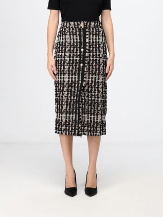 Twin-Set Jupe crayon midi en boucl&eacute; avec boutons bijoux
