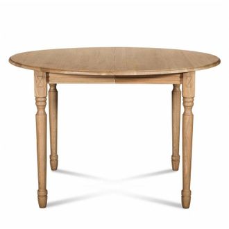 Hellin Hellin - Table extensible ronde bois D105 + 1 allonge et pieds tourn&eacute;s - victoria