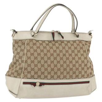 Gucci Sac &agrave; main en toile Pre-owned - Femme - Pre-owned - Beige - Taille: ONE Size