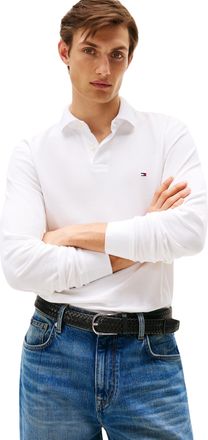 Tommy Hilfiger Herren Poloshirt Langarm Regular Fit mit Knopfleiste, Wei&szlig; (White), 3XL