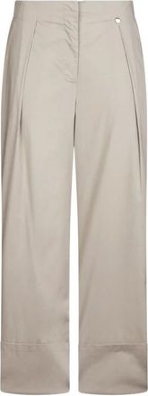 Liu Jo Femme, Pantalons, Gris, Taille: 40 FR Pantalon &Eacute;vas&eacute; en Popeline