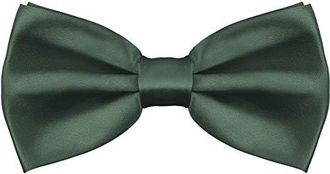 Balinco Noeud papillon ou noeud papillon en soie avec crochet - déjà noué & longueur réglable - plus de 25 couleurs au choix (vert foncé)