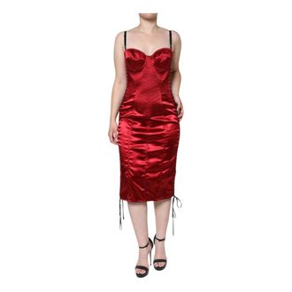 Dolce & Gabbana Rotes Spitzen Bodycon Korsett Kleid - - Dresses - Damen - Rot - L