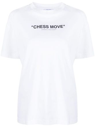 Off-white t-shirt Chess Move en coton - Blanc