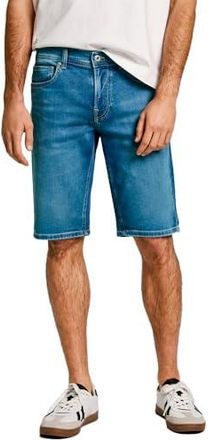 Pepe Jeans London Slim Gymdigo Short, Bleu (Denim-Hv1), 34W Homme