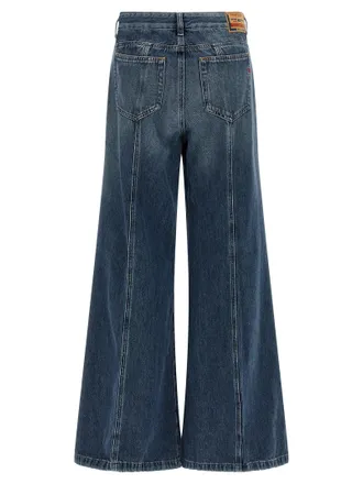 Diesel Wide-Leg Flared Denim Jeans - Blue