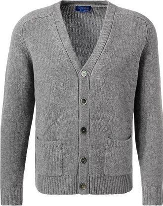 Cipriani Herren Cardigan grau unifarben