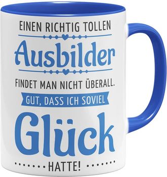 OM3 Einen richtig tollen Ausbilder - Dankesch&ouml;n - Abschied Tasse mit Spruch Abschiedsgeschenk - Keramik Becher - 11oz 325ml - Beidseitig Bedruckt - Royalb