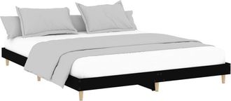 vidaXL Cadre de lit sans matelas noir 180x200 cm bois ding&eacute;nierie Vidaxl
