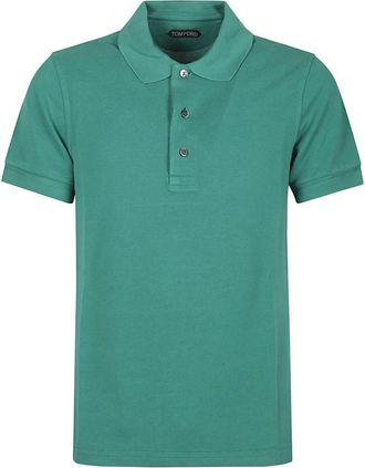 Tom Ford Homme, Tops, Vert, Taille: M Polo &agrave; Manches Courtes