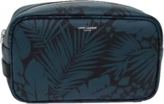 Saint Laurent Pre-owned Cuir trousses-de-toilette - Femme - Pre-owned - Vert - Taille: ONE Size