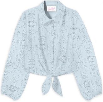 MC2 Saint Barth Femme, Blouses et Chemises, Bleu, Taille: 38 FR Crop Shirt Over