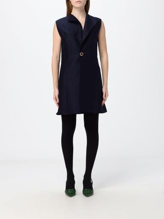 Balenciaga &Auml;rmelloses, ausgestelltes V-Ausschnitt-Minikleid aus Wollmischung
