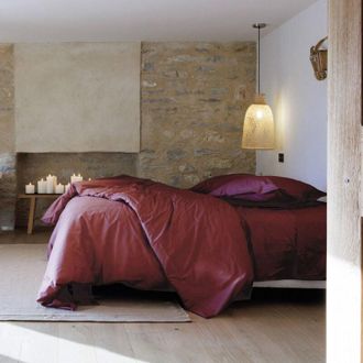 Linnea Linnea - Parure de lit uni percale de coton manoir Taie 65x65 cm 260x240 cm