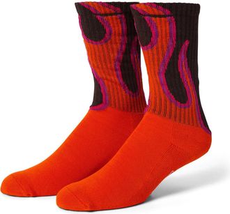 HUF SOCKS EXHAUST CREW BROWN