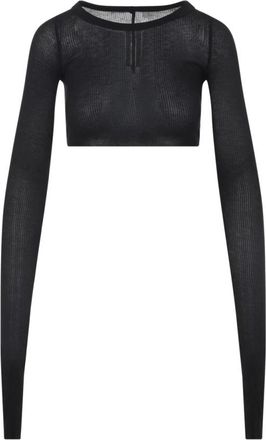Rick Owens Femme, Tops, Noir, Taille: 36 FR LS Crop Top