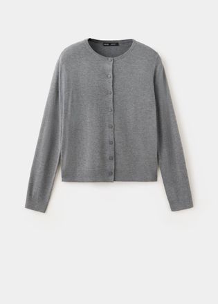 Mango Cardigan maille boutons gris - Femme - XXS - MANGO