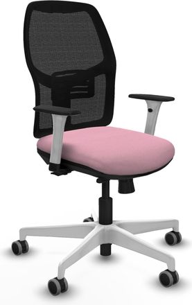 Piqueras y Crespo Computerstuhl Rosa Alfera mit wei&szlig;en und schwarzen Armlehnen, h&ouml;henverstellbare Lendenwirbelst&uuml;tze, ausgestattet mit Syncro/Traslack und Schneideschau