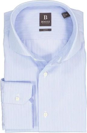 Boggi Milano Herren Hemd blau gestreift